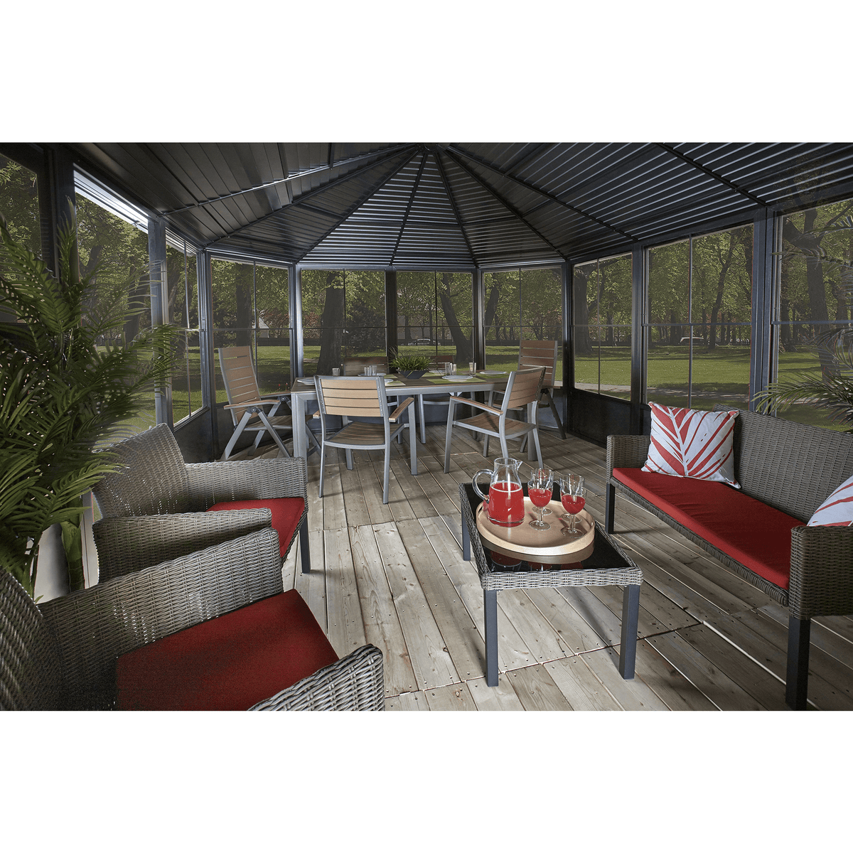 Sojag Charleston 12 ft. x 18 ft. Solarium Model in Charcoal– Sheds Express